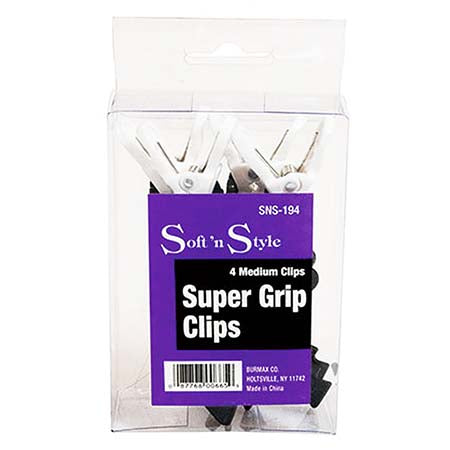 Burmax Soft N' Style Super Grip Clips - Medium - 4 Pack